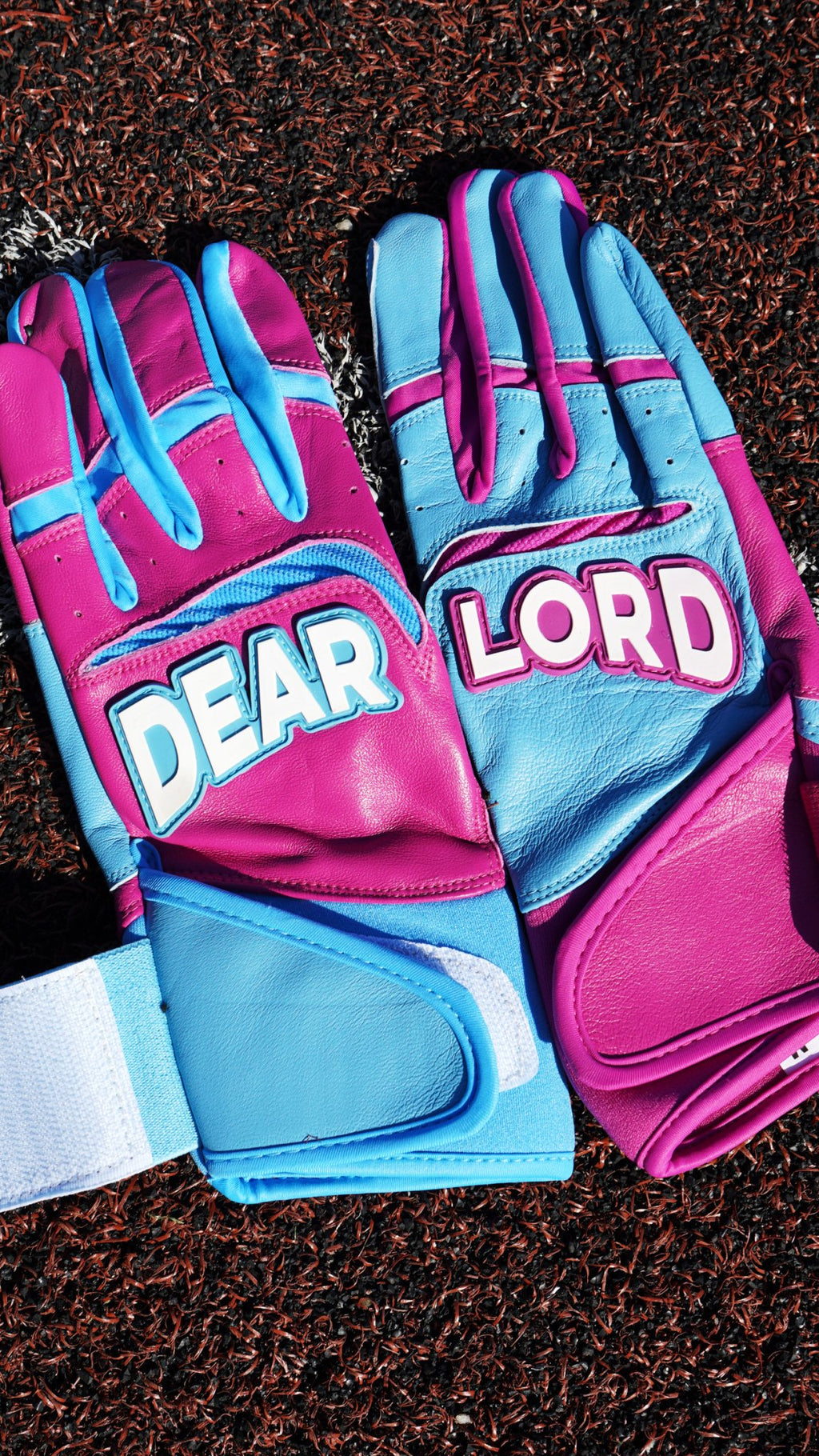 Pro Long Cuff Cabretta “DEAR LORD” Batting Gloves DOUBLE COTTON CANDY ...